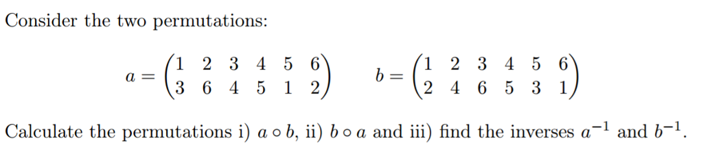 Solved Consider the two permutations: Calculate the | Chegg.com