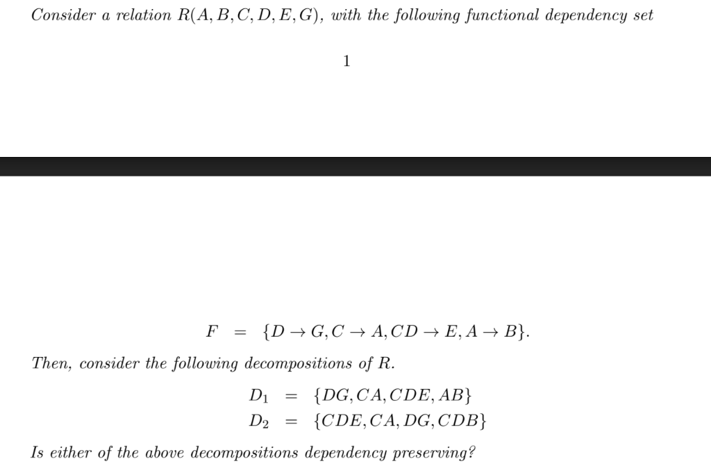 Solved Consider a relation R(A, B, C, D, E, G), with the | Chegg.com