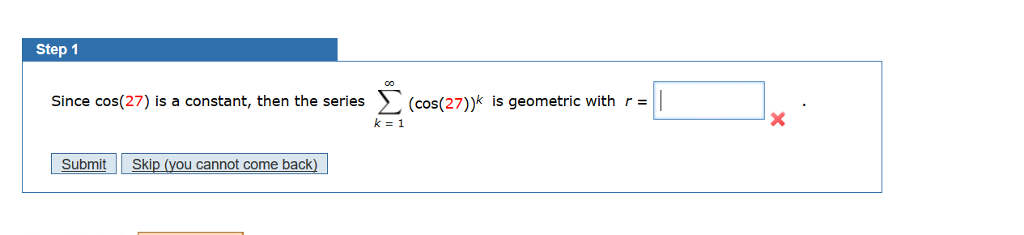 Solved Since cos (27) is a constant, then the series | Chegg.com