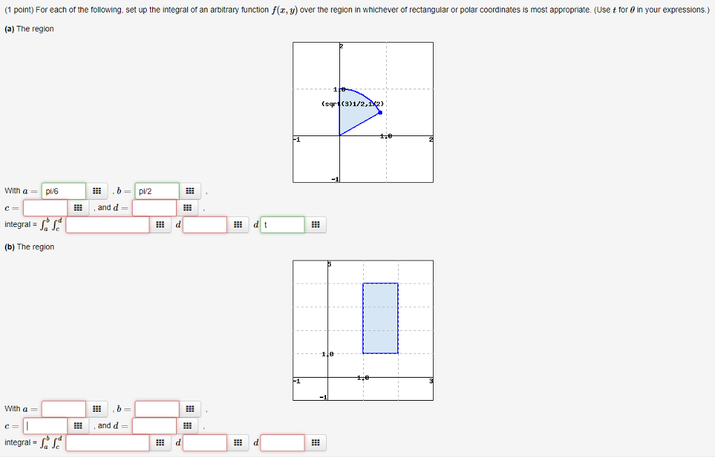 Solved For each of the following, set up the integral of an | Chegg.com