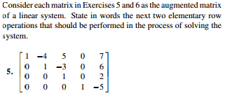 Solved Consider each matrix in Exercises 5 and 6 as the | Chegg.com