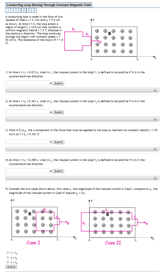 Solved Conducting Loop Moving Through Constant Magnetic | Chegg.com