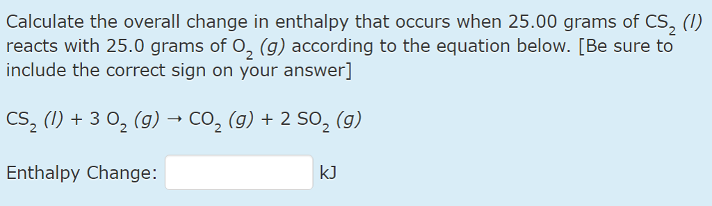 Solved Calculate the overall change in enthalpy that occurs | Chegg.com