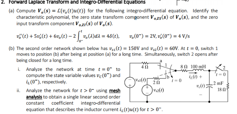 Solved 2. Forward Laplace Transform and Integro-Differential | Chegg.com