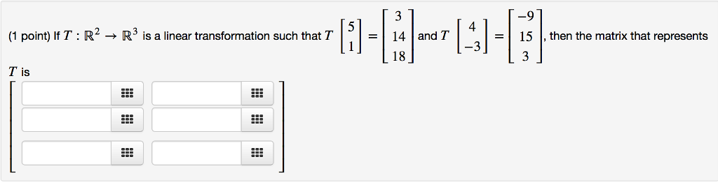Solved If T: R^2 rightarrow R^3 is a linear transformation | Chegg.com