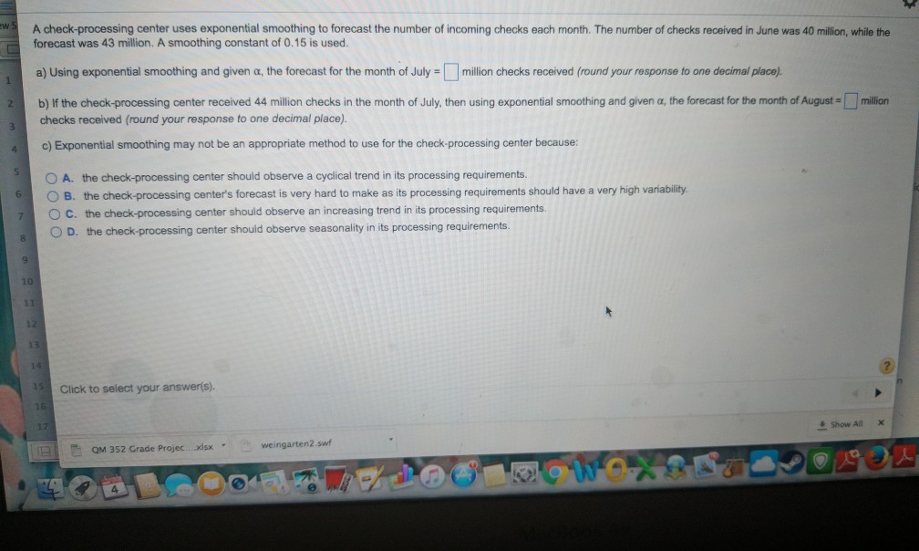 Solved w S A check-processing center uses exponential | Chegg.com