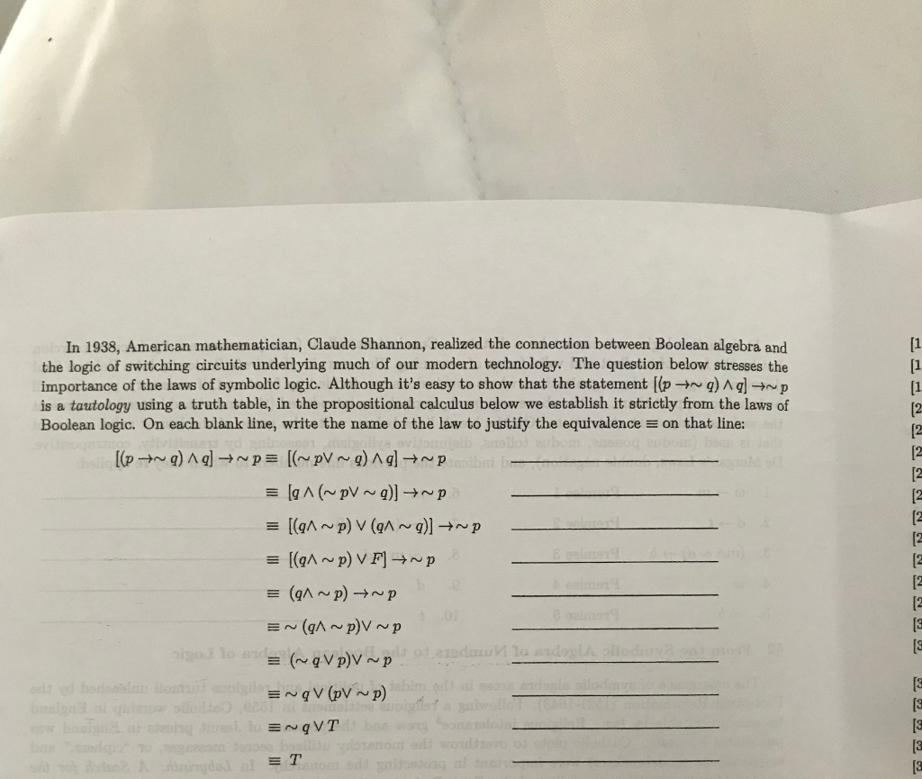 Solved In 1938, American mathematician, Claude Shannon, | Chegg.com