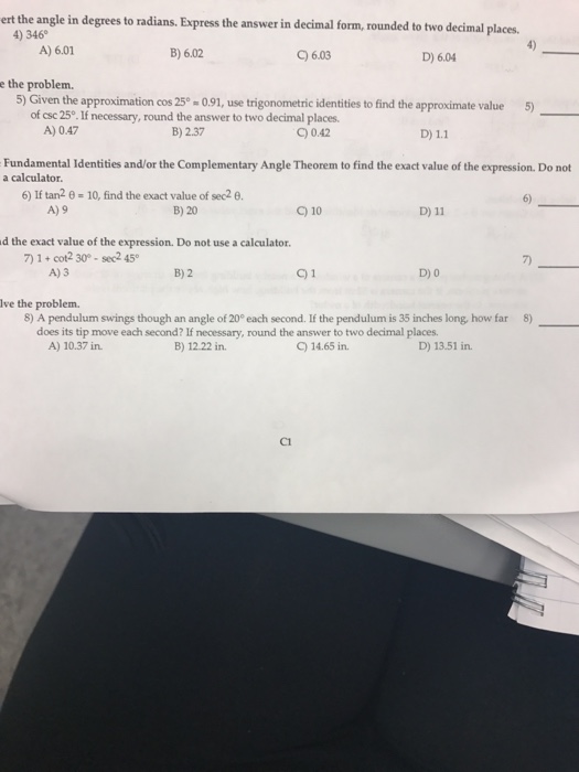 Solved Convert the angle in degrees to radians. Express the | Chegg.com