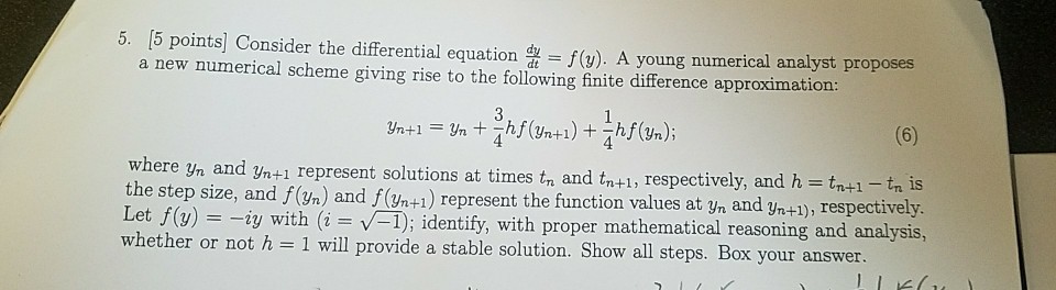 Solved [5 points] Consider the differential equation a new | Chegg.com