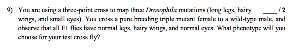 Solved You are using a three-point cross to map three | Chegg.com