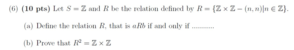 Solved Let S = Z and R be the relation defined by R = {Z | Chegg.com