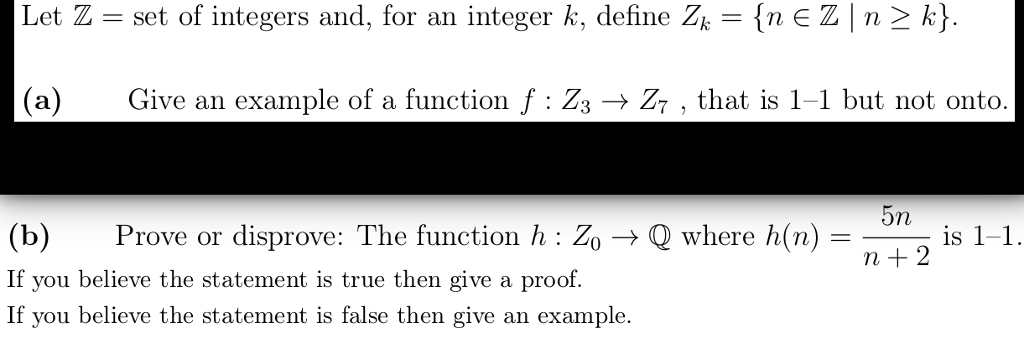 Solved Let Z = set of integers and, for an integer k, define | Chegg.com