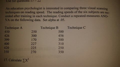Solved Use for questions H-22 An education psychologist is | Chegg.com