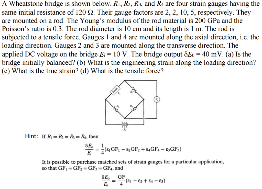 Solved A Wheatstone bridge is shown below. Ri, R2, R3, and | Chegg.com