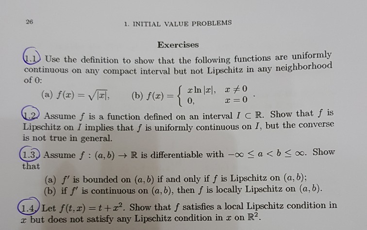 Solved 26 1. INITIAL VALUE PROBLEMS Exercises Use the | Chegg.com