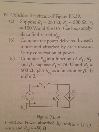 Solved Consider the circuit of Figure P3.39. Suppose R1 = | Chegg.com