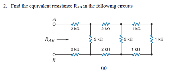 Solved Find the equivalent resistance RAB in the following | Chegg.com