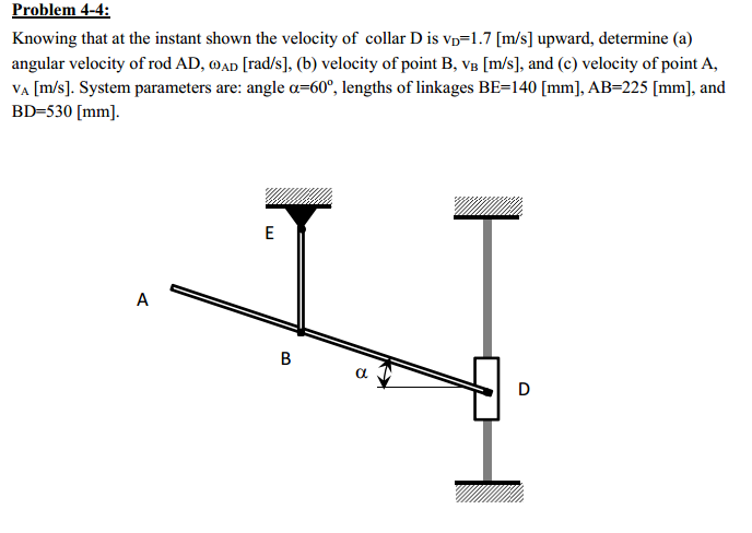Solved Knowing that at the instant shown the velocity of | Chegg.com
