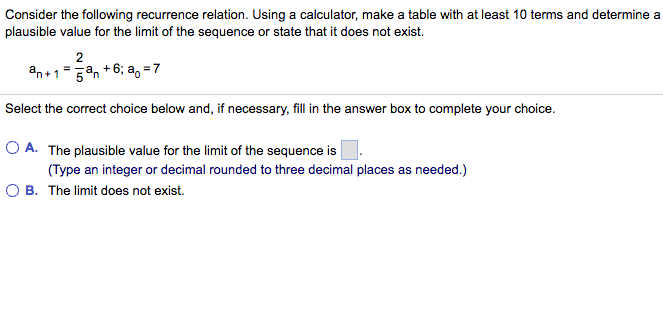 Solved Consider the following recurrence relation. Using a | Chegg.com