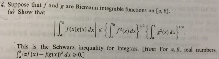 Solved 4. Suppose that f and g are Riemann integrable | Chegg.com