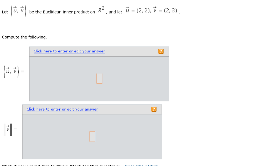 Solved Let (u, v) be the Euclidean inner product on R^2, and | Chegg.com