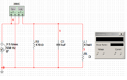 Wattmeter Multisim
