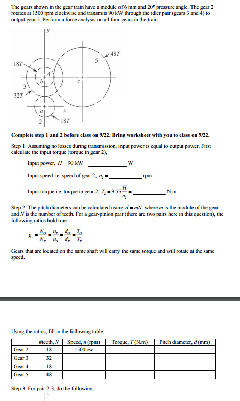 Solved The gears shown in the gear train have a module of 6 | Chegg.com