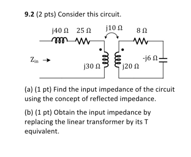 Solved Consider this circuit. Find the input impedance of | Chegg.com