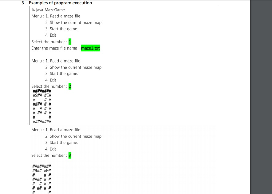 Solved 1. Write a Java program that solves a maze Maze is an | Chegg.com