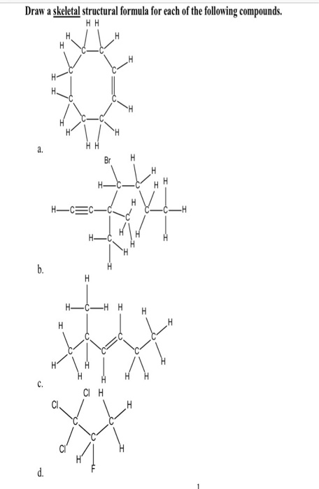 Solved Draw a skeletal structural formula for each of the | Chegg.com