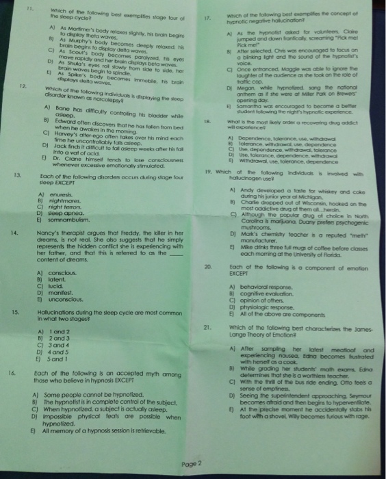 Each of the questions or incomplete statements below | Chegg.com