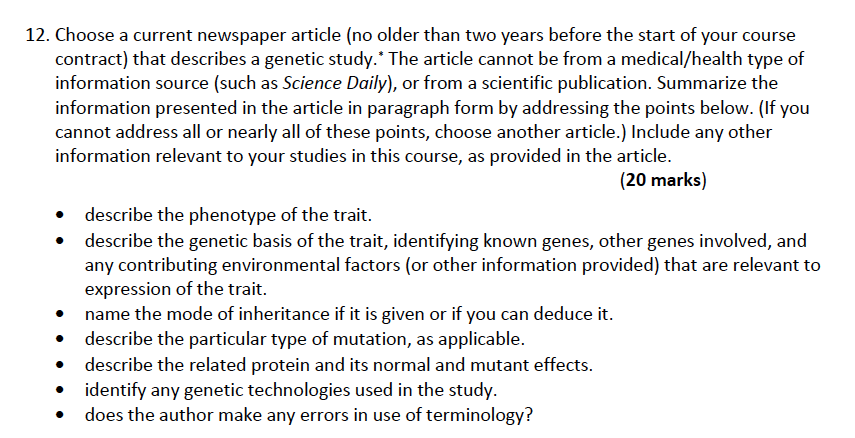 Solved 12. Choose a current newspaper article (no older than | Chegg.com
