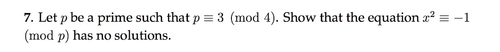 Solved Let p be a prime such that p Congruent 3 (mod 4). | Chegg.com