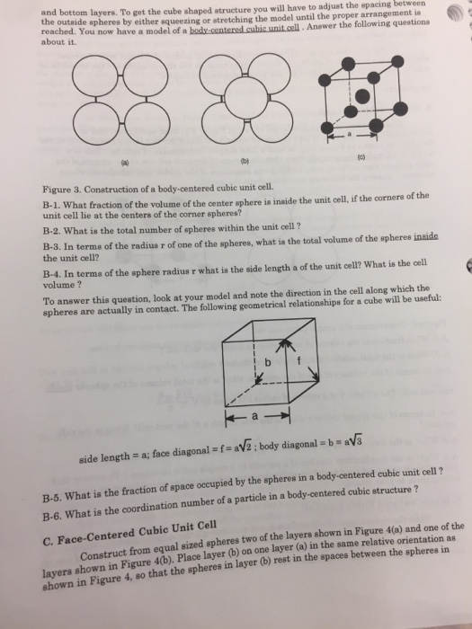 Solved Construction of a body centered cubic unit cell. | Chegg.com