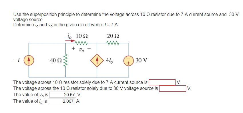Solved Use the superposition principle to determine the | Chegg.com
