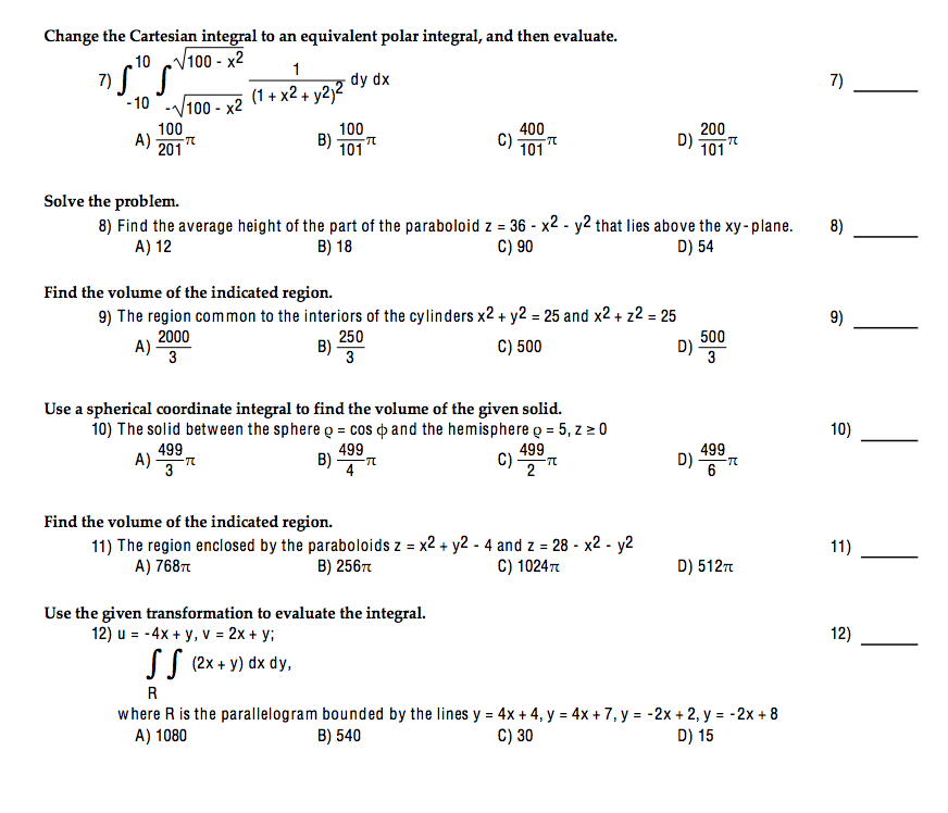 Solved Change the Cartesian integral to an equivalent polar | Chegg.com