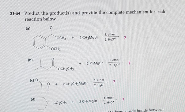 Solved MECHANISM PROBLEMS 21-31 Predict the product(s) and | Chegg.com