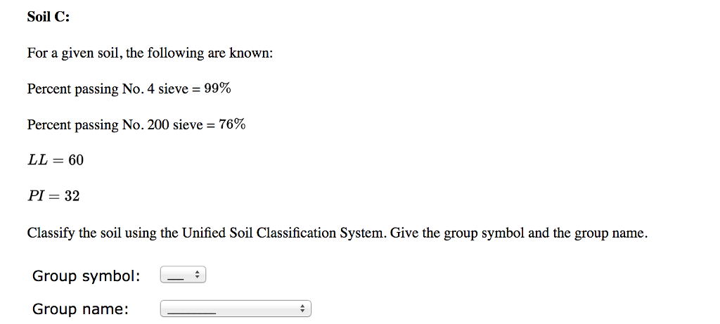 Solved Soil A: For a given soil, the following are known: | Chegg.com