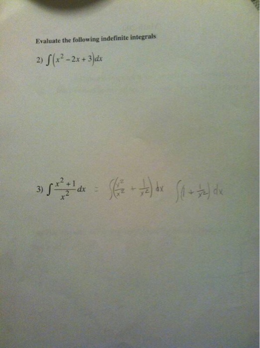Solved Evaluate the following indefinite integrals f(x^2 - | Chegg.com