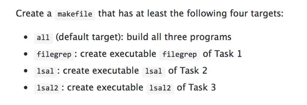 Solved Create a makefile that has at least the following | Chegg.com