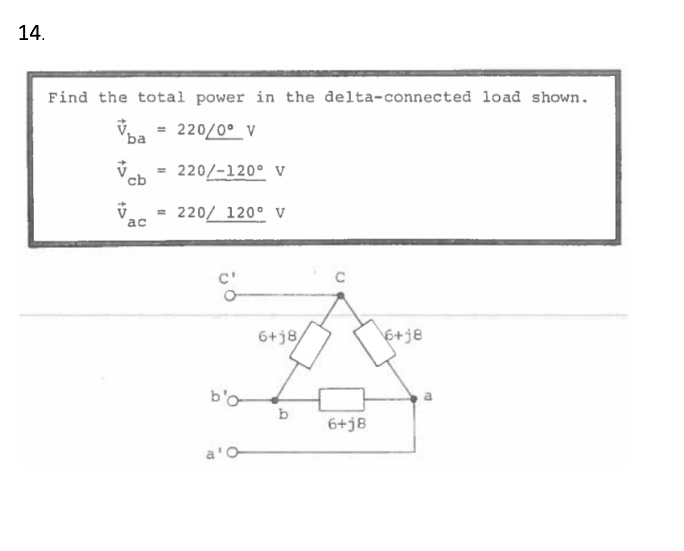 Solved Find The Total Power In The Delta connected Load Chegg