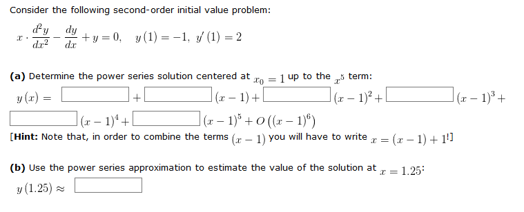 Consider the following second-order initial value | Chegg.com