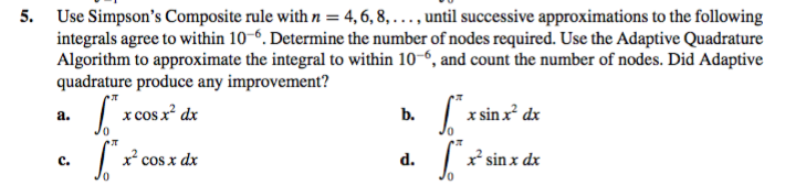 Solved Use Simpson's Composite rule with n = 4,6,8,..., | Chegg.com