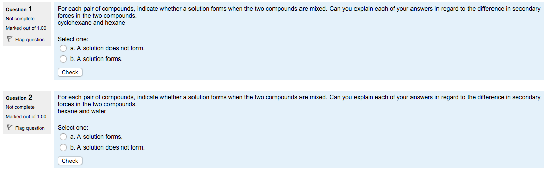 Solved Question 1For each pair of compounds, indicate | Chegg.com