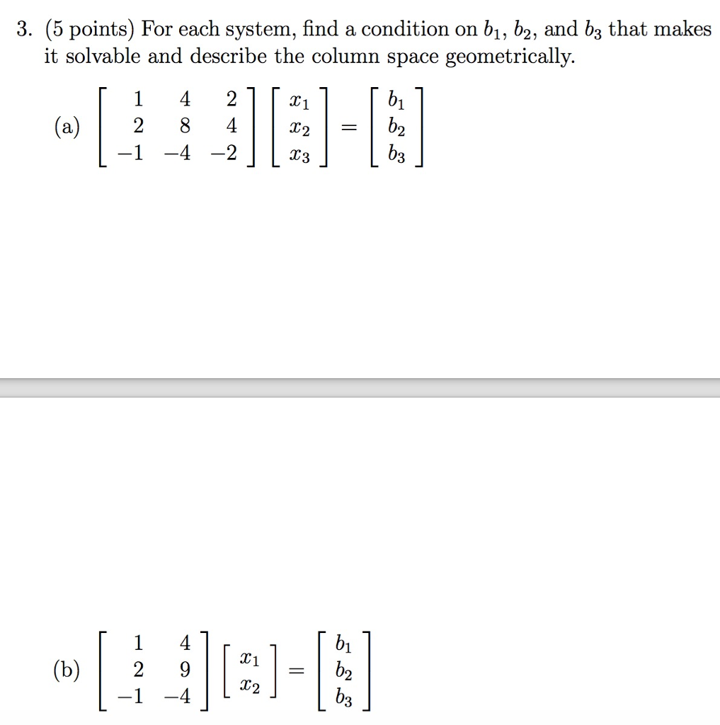 Solved 3. (5 points) For each system, find a condition on | Chegg.com