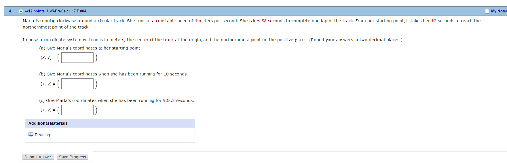 Solved Maria is running clockwise around a circular track. | Chegg.com