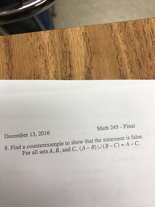 Solved Find a counterexample to show that the statement is | Chegg.com