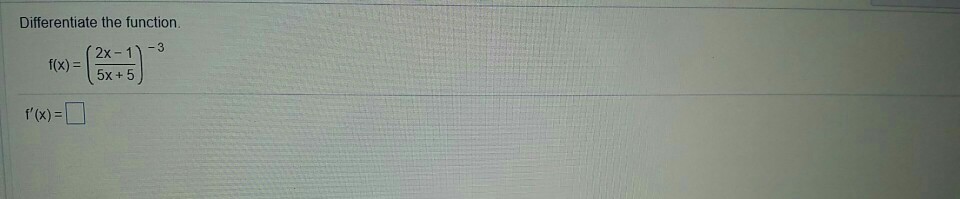 Solved Differentiate the given function. (Type an exact | Chegg.com