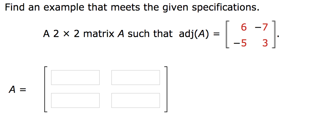 Solved Find an example that meets the given specifications 6 | Chegg.com