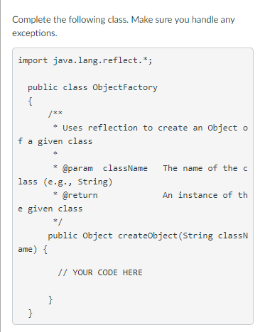 Solved Complete the following class. Make sure you handle | Chegg.com